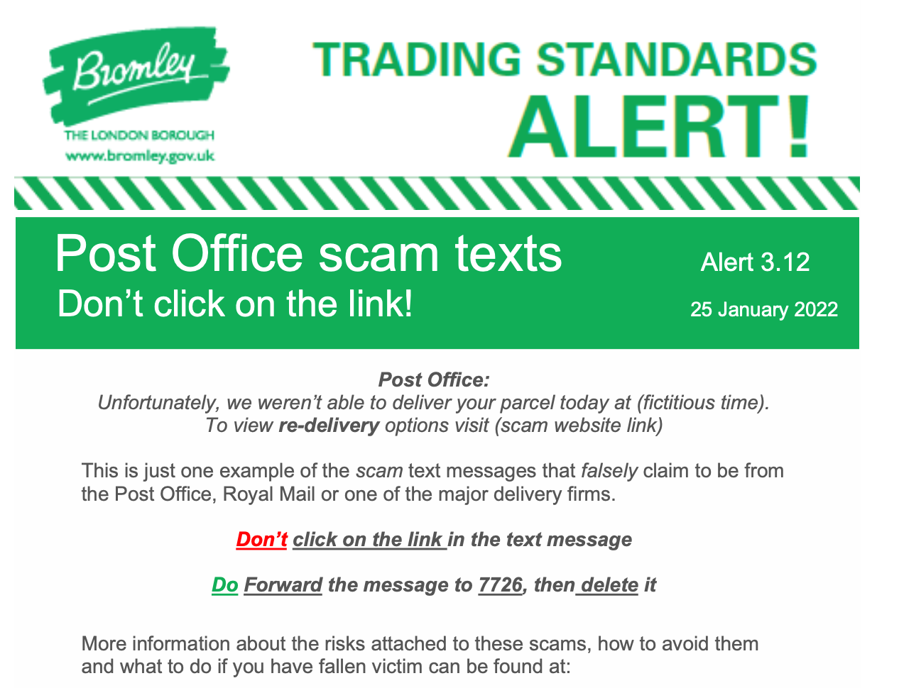 Post Office scam texts – Copers Cope Area Residents' Association (CCARA ...