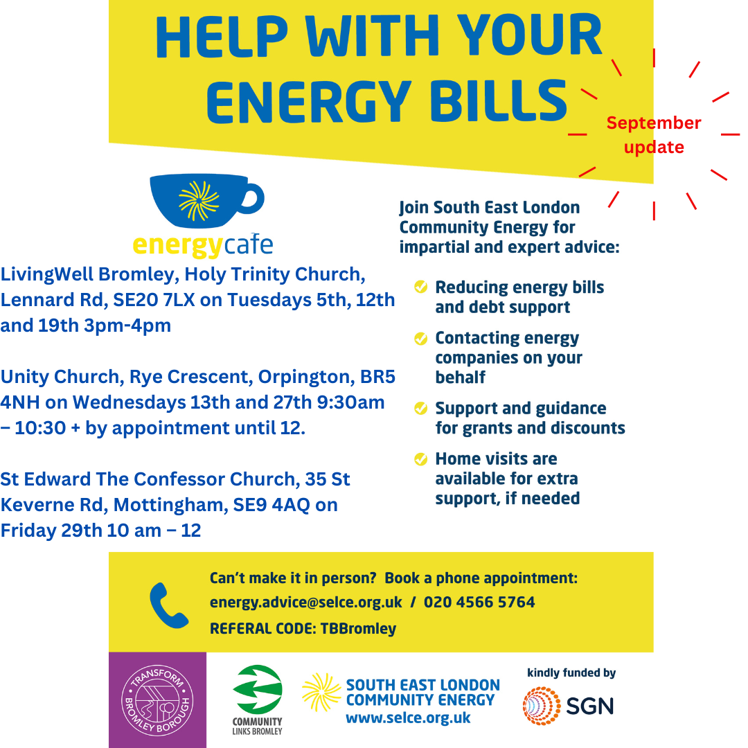 Energy Cafe, Holy Trinity Church 5th, 12th & 19th Sept 2023 – Copers ...