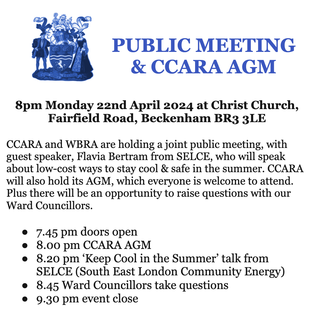 CCARA AGM, ‘Keep Cool in the Summer!’ talk, & public meeting – 8pm ...