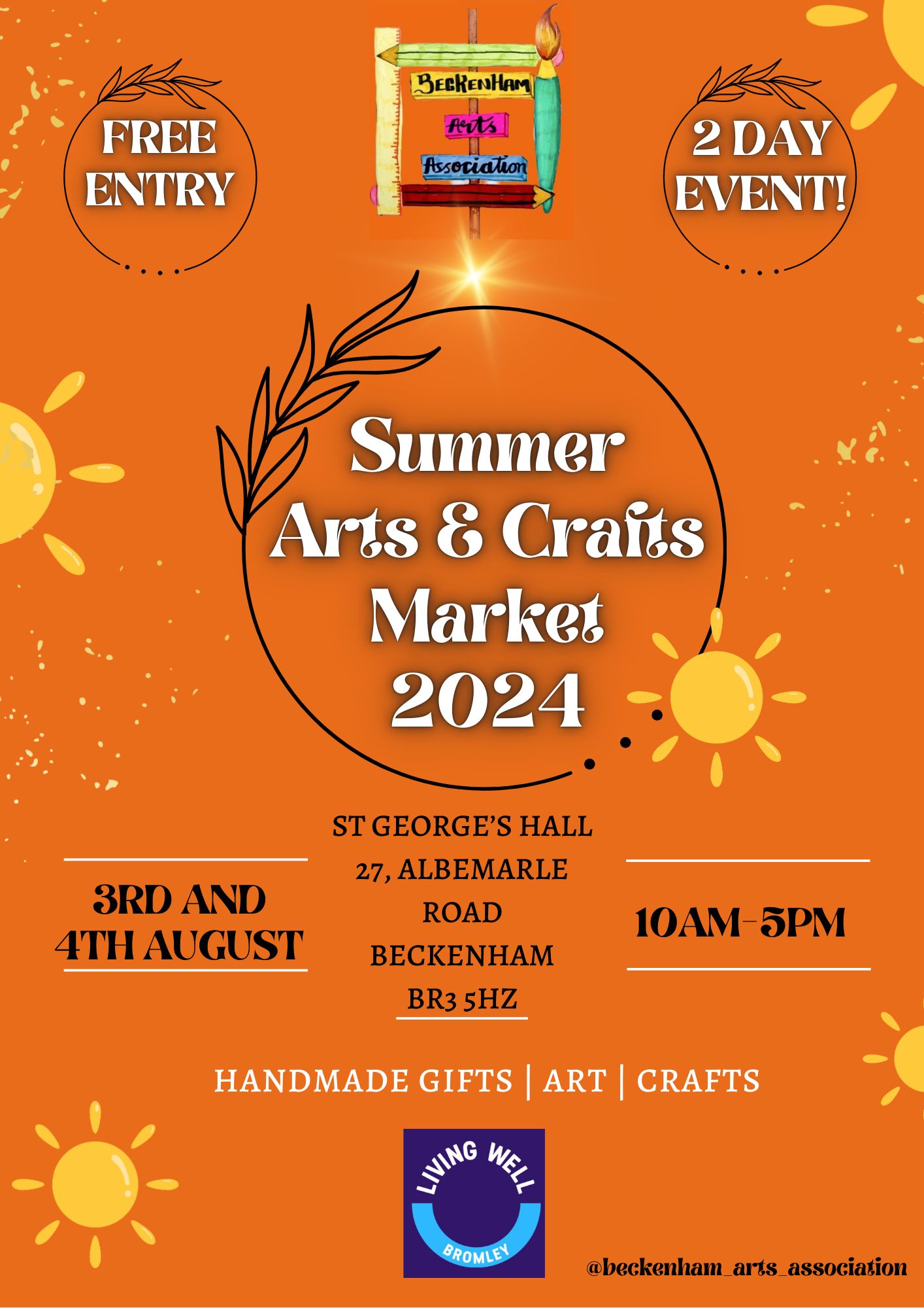 Summer Arts and Crafts Market, 3-4 August – Copers Cope Area Residents ...